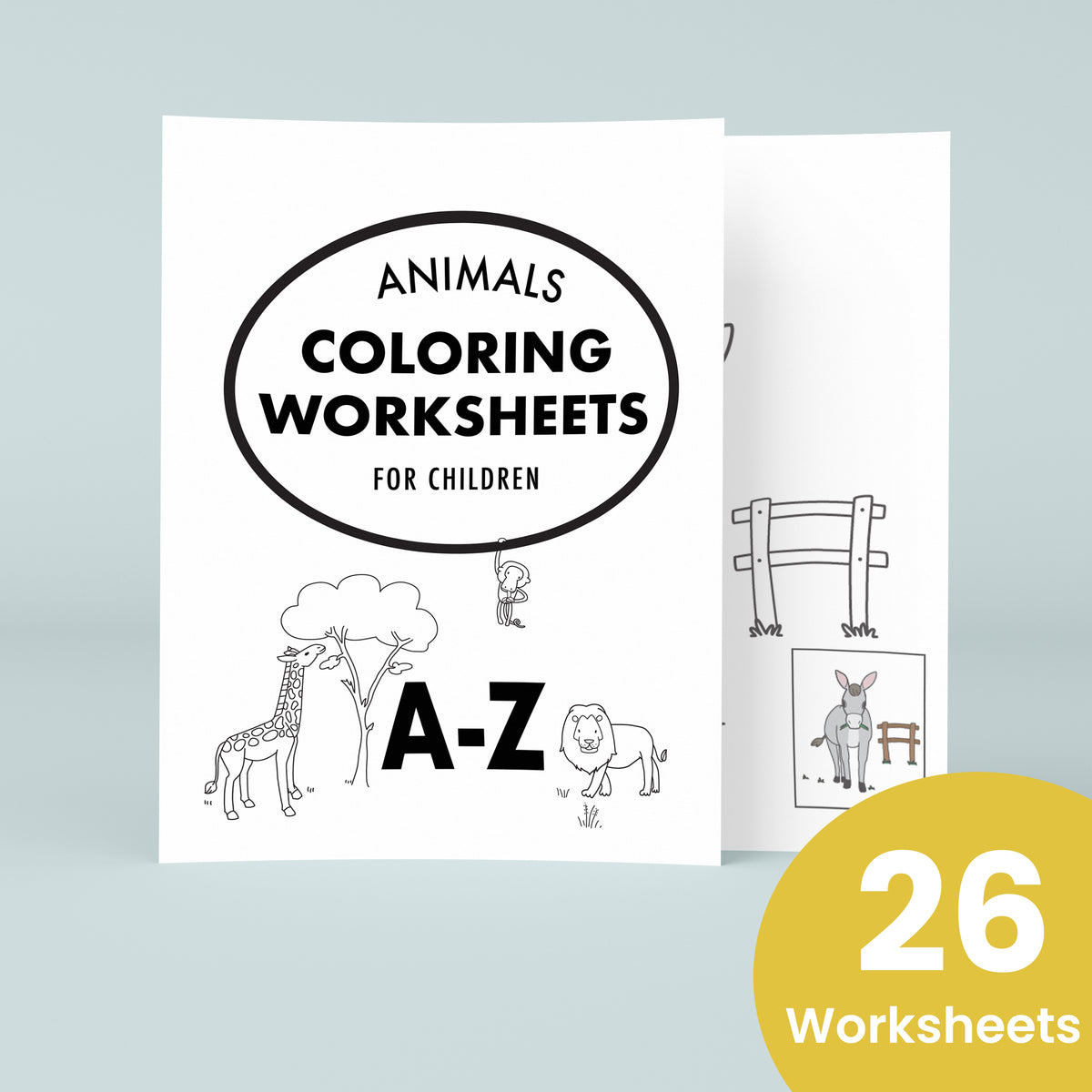 Printable Animals A-Z Coloring Worksheets – ArtizGo